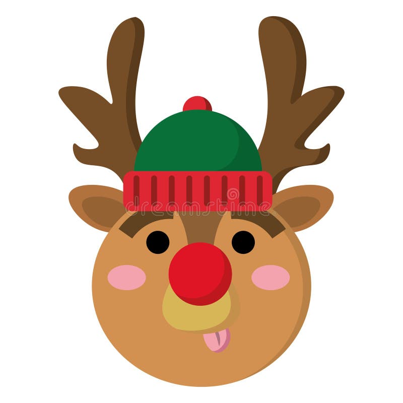 Cute Happy Christmas Reindeer Avatar Vector Stock Vector - Illustration ...