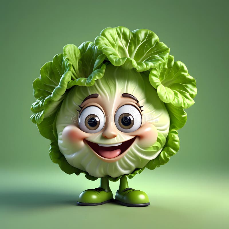 Cartoon Lettuce Leaf Waving Stock Vector - Illustration of wave, clip ...