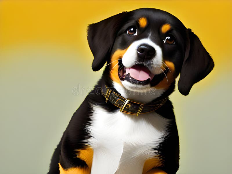 Cute Happy Dogs and Puppy, Ai Generated Stock Illustration ...