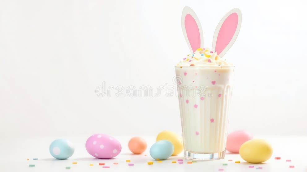 Cute Happy Easter Milkshake Stock Illustration - Illustration of eggs ...