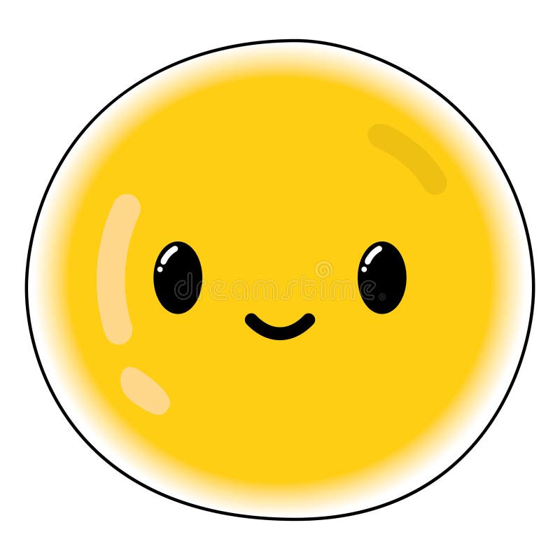 Cute Happy Emoji Icon Vector Stock Vector - Illustration of happiness ...