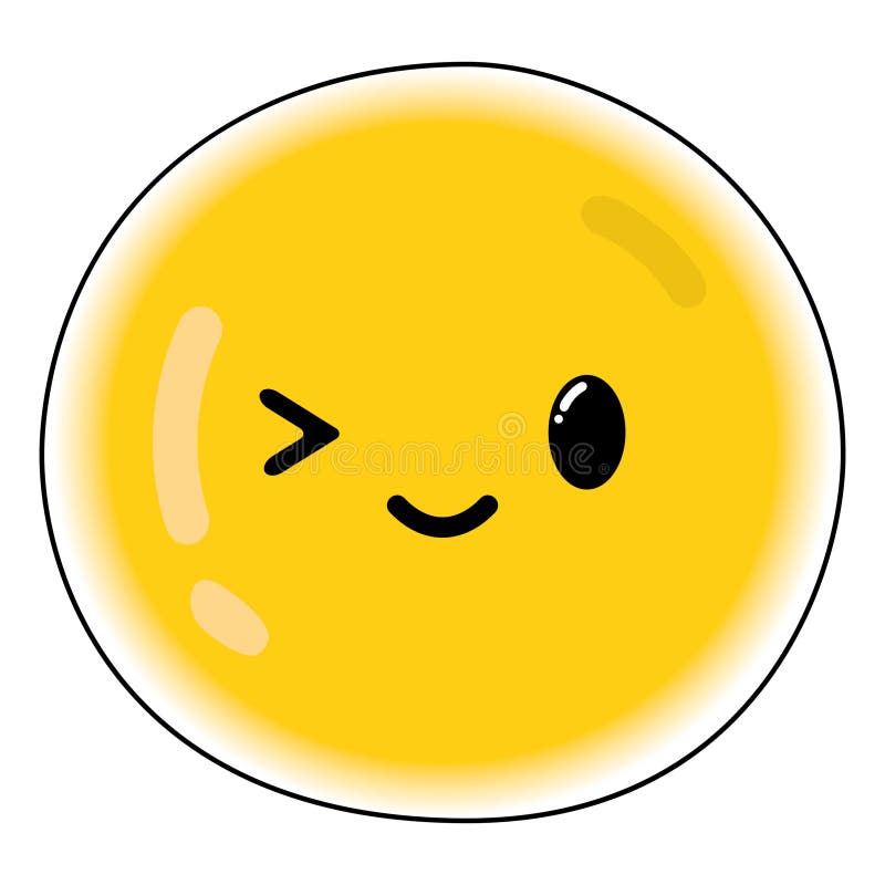 Cute Happy Emoji Icon Vector Stock Vector - Illustration of expression ...