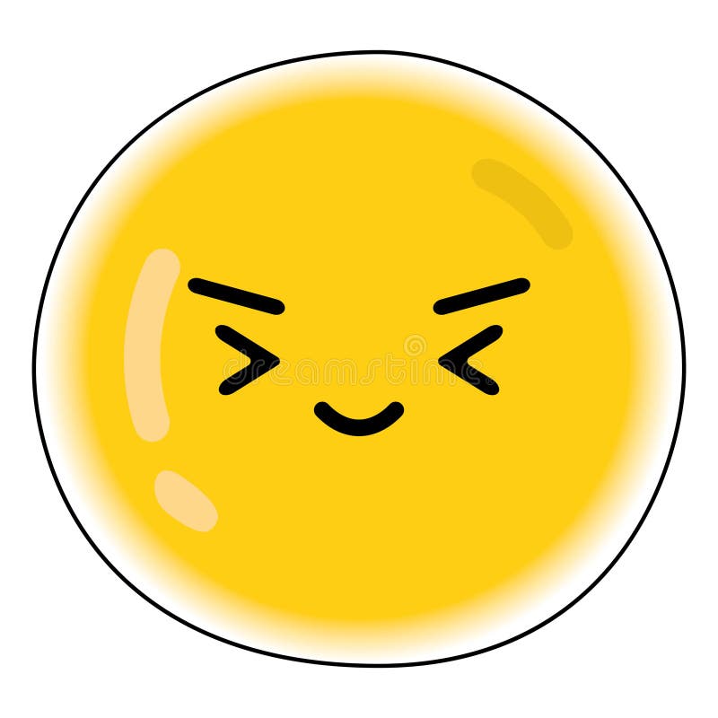Cute Happy Emoji Icon Vector Stock Vector - Illustration of emotion ...