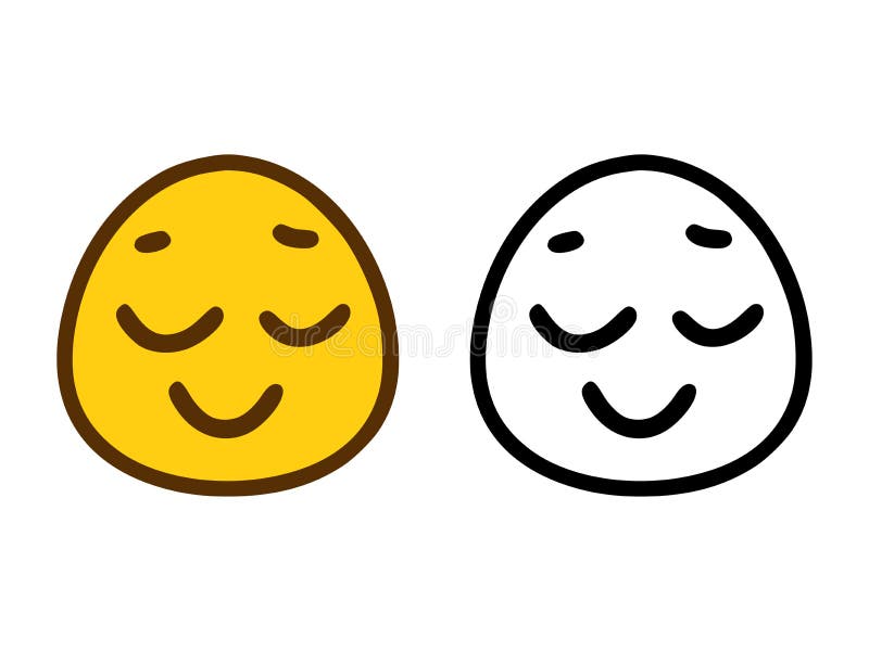 Cute Happy Face Emoticon in Two Style Stock Vector - Illustration of ...