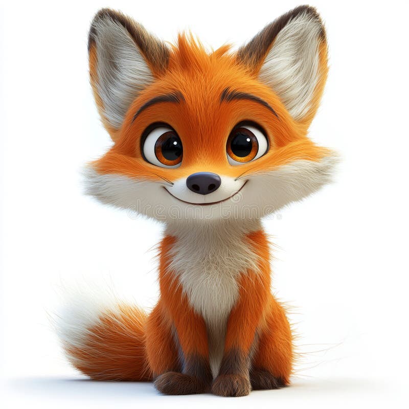 Cute Happy Fox Isolated on White Background, Cartoon Character - Mascot ...