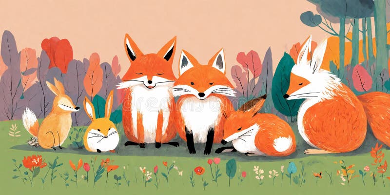 Happy friends cuddling stock illustration. Illustration of friend ...