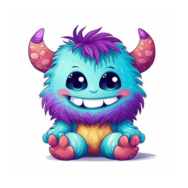 Cute Happy Funny Baby Monsters AI Generated Creatures Artwork Stock ...