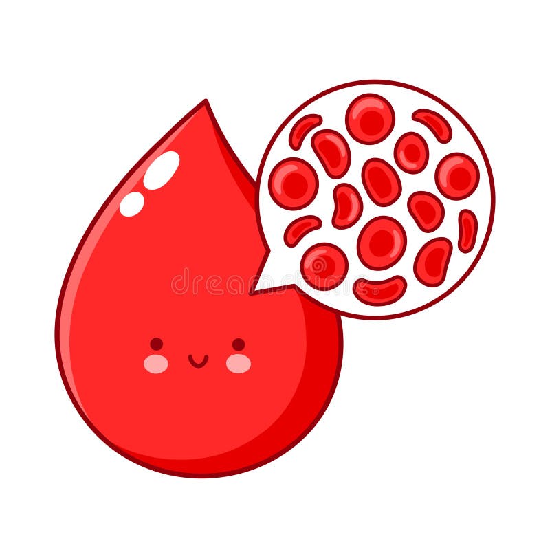 Cute Happy Funny Blood Drop and Cells Stock Vector - Illustration of ... Cute Happy Funny Blood Drop and Cells Stock Vector - Illustration of ...