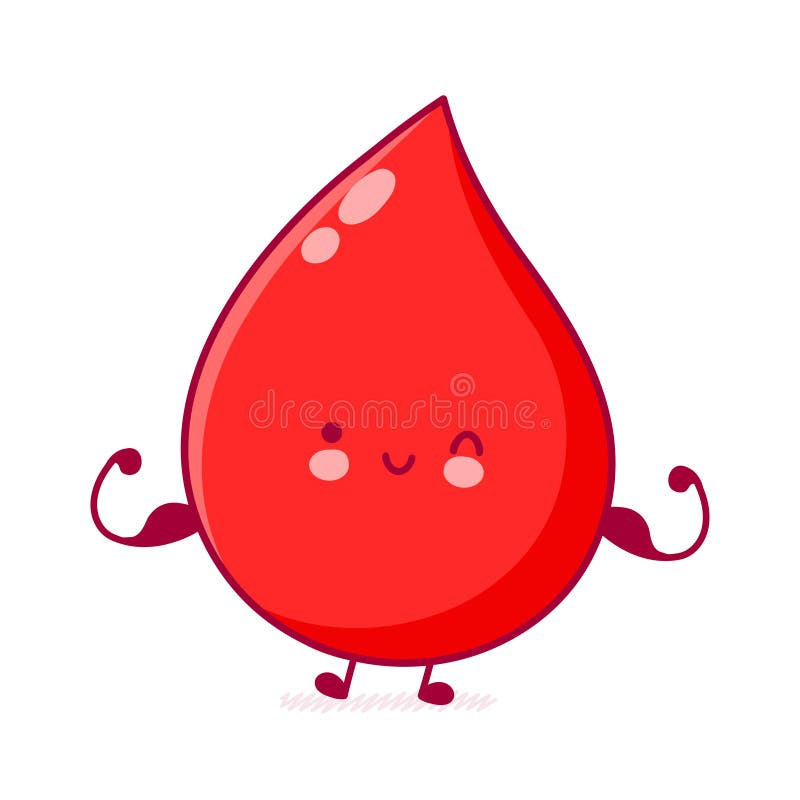 Cute Happy Funny Blood Drop Show Muscle Stock Vector - Illustration of ... Cute Happy Funny Blood Drop Show Muscle Stock Vector - Illustration of ...