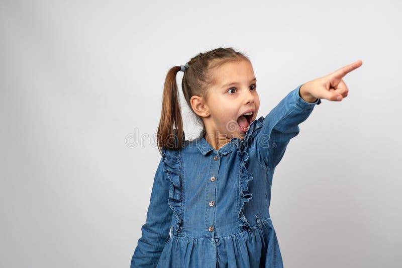 One Happy Girl Pointing Finger Stock Illustration - Illustration of ... One Happy Girl Pointing Finger Stock Illustration - Illustration of ...