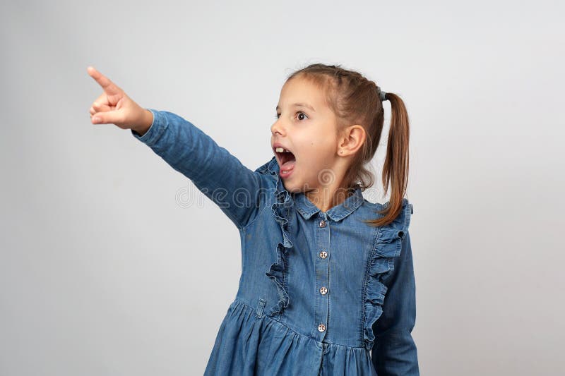 One Happy Girl Pointing Finger Stock Illustration - Illustration of ... One Happy Girl Pointing Finger Stock Illustration - Illustration of ...