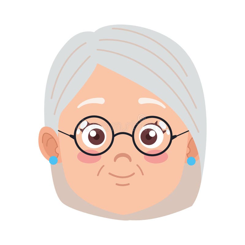 Cute Happy Grandmother with Glasses Head Avatar Character Stock Vector ... Cute Happy Grandmother with Glasses Head Avatar Character Stock Vector ...