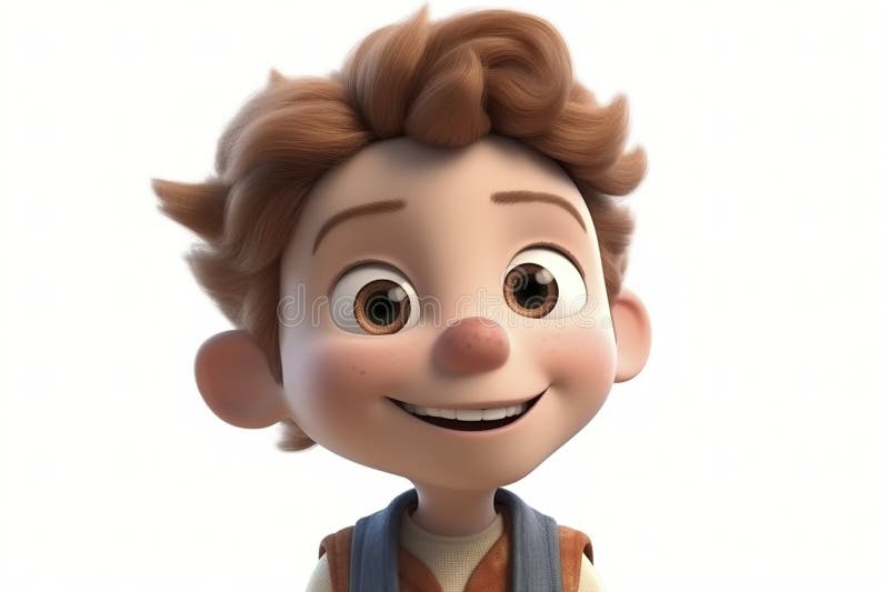 Cute Happy Ilttle Boy Character, Created with Generative AI Stock ...