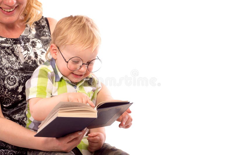 Cute Happy Kid Reading a Book Stock Image - Image of cute, happiness ...
