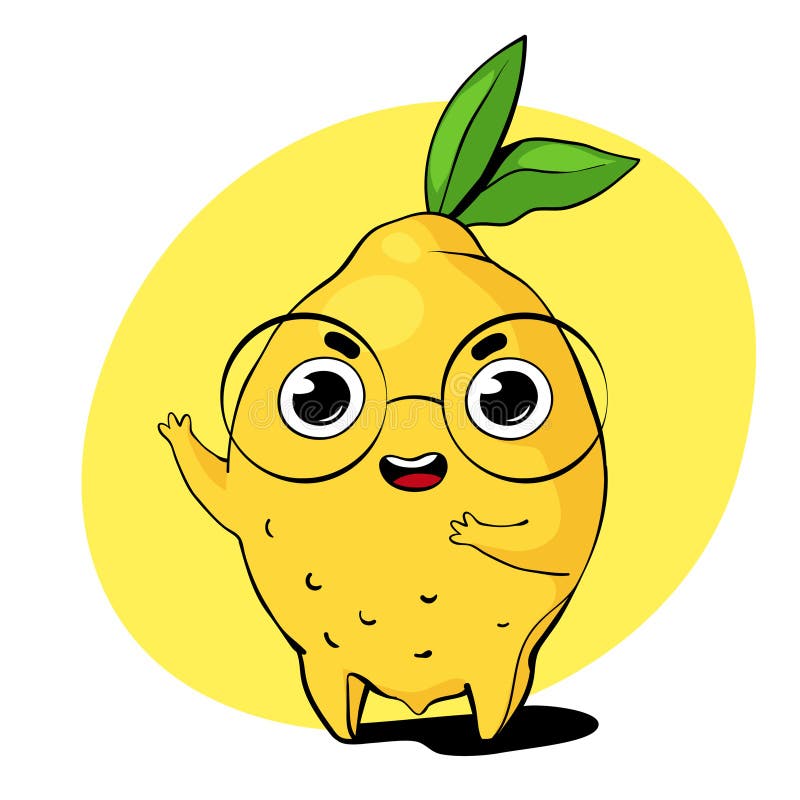 Cute Happy Lemon. Vector Characters in Cartoon Style Stock Vector ...