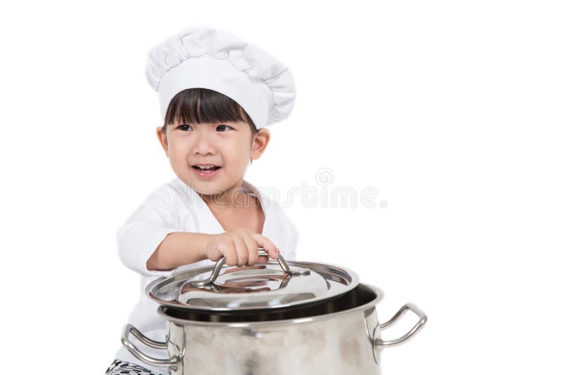 Cute Happy Little Baby Cooking Stock Photo - Image of cook, chef: 52987606