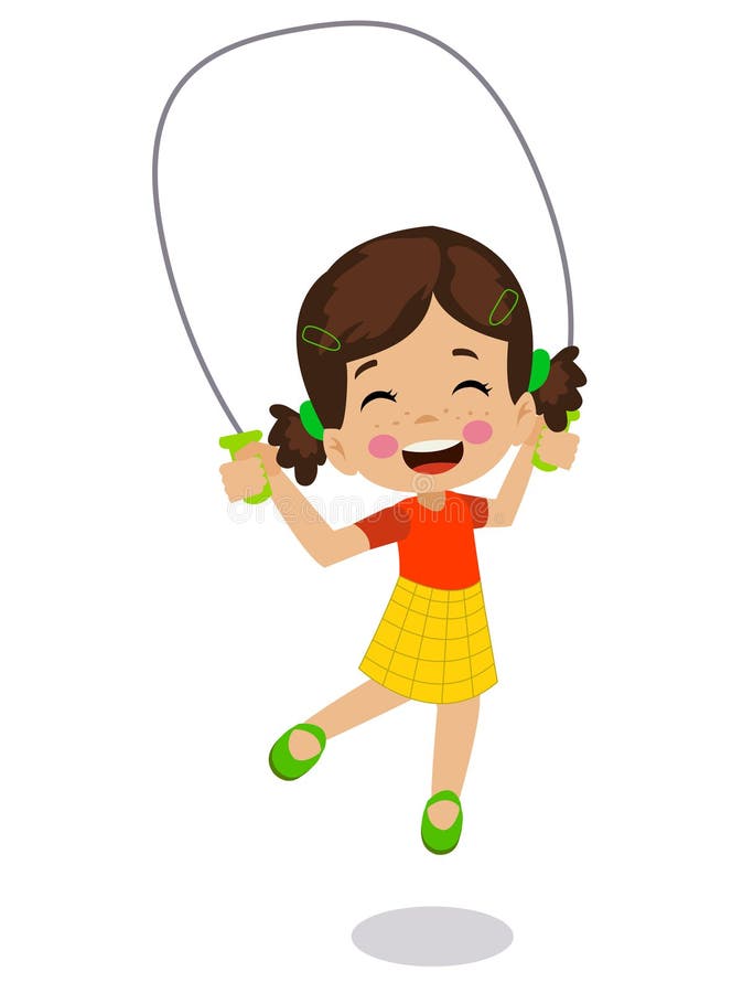Cute Happy Little Boy Jumping Rope Stock Vector - Illustration of child ...