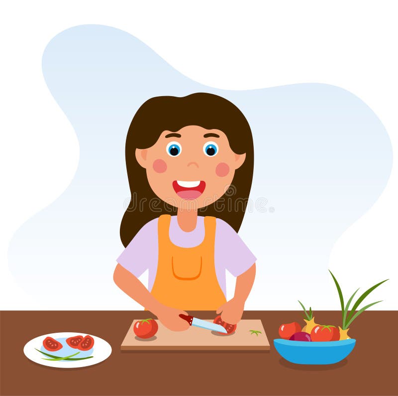 Cartoon Girl Cut Knife Stock Illustrations – 114 Cartoon Girl Cut Knife ...