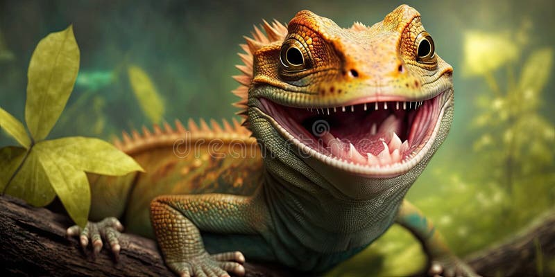 A cute happy lizard stock illustration. Illustration of blur - 276687843