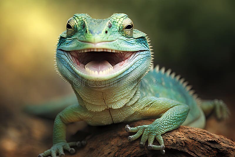 A cute happy lizard stock illustration. Illustration of floral - 276053247