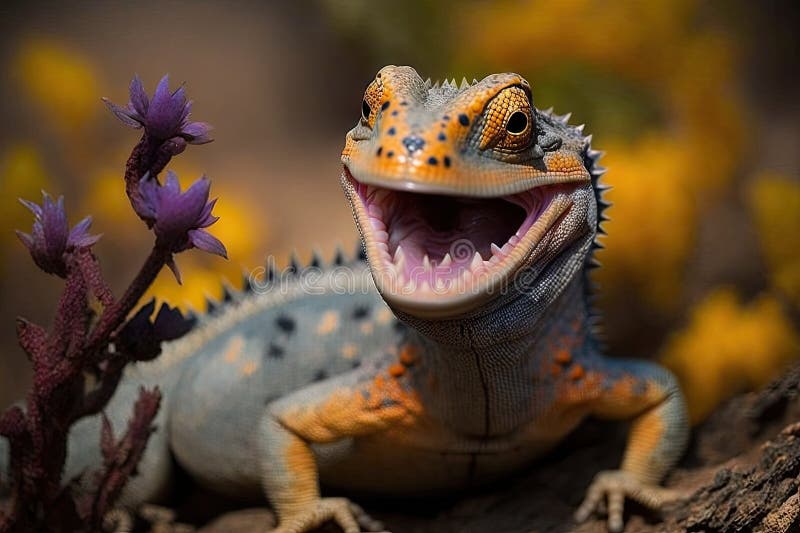 A cute happy lizard stock illustration. Illustration of book - 276962276