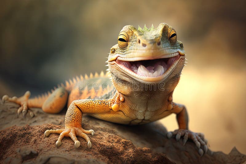 A cute happy lizard stock illustration. Illustration of jungle - 279668538