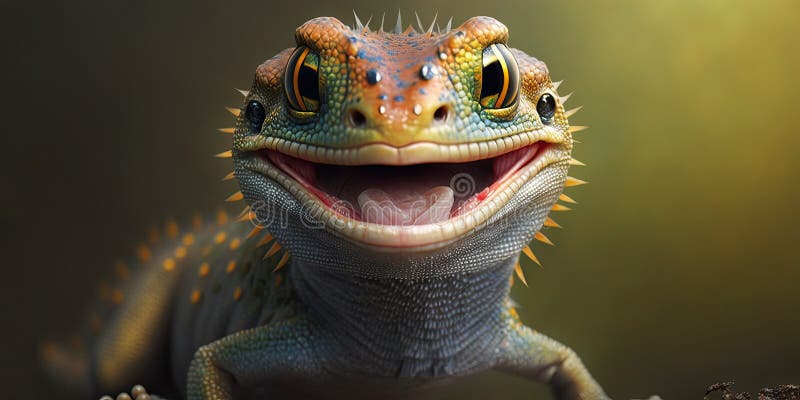 A cute happy lizard stock illustration. Illustration of reptile - 280457290