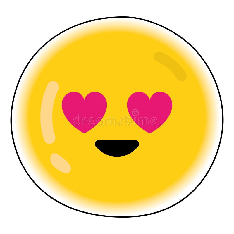 Cute Happy in Love Emoji Icon Vector Stock Illustration - Illustration ...