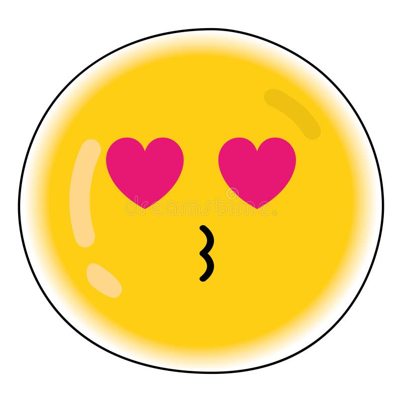 Cute Happy in Love Emoji Icon Vector Stock Vector - Illustration of ...