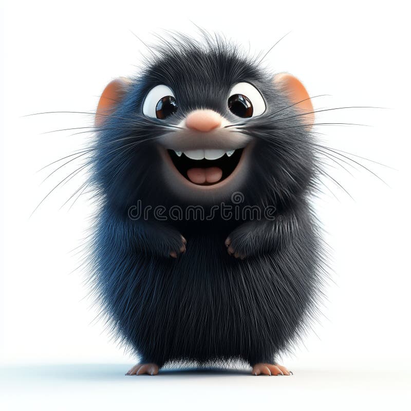 Cute Happy Mole Isolated on White Background, Cartoon Character ...