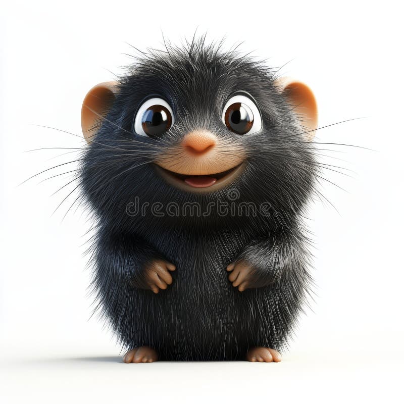 Cute Happy Mole Isolated on White Background, Cartoon Character ...