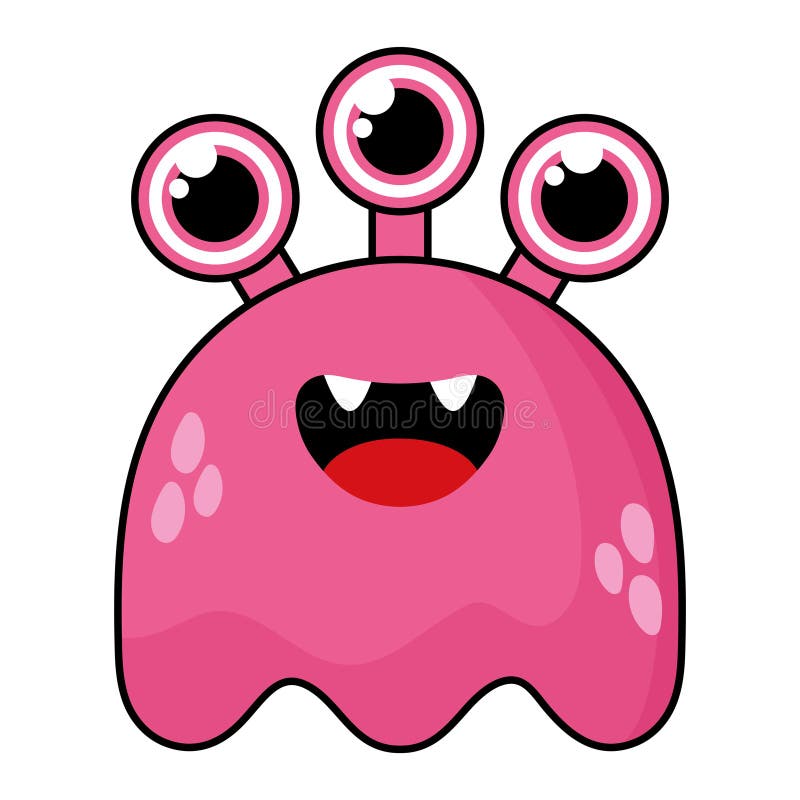 Cute Happy Monster Creature Stock Vector - Illustration of character ...