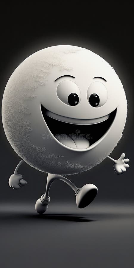 Cute Happy Moon Illustration, Generative Ai Stock Illustration ...