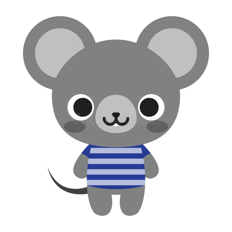 Cute Happy Mouse Isolated on White Background Stock Illustration ...