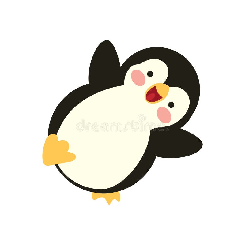 Cute Happy Penguin Cartoon Vector Stock Illustration - Illustration of ...