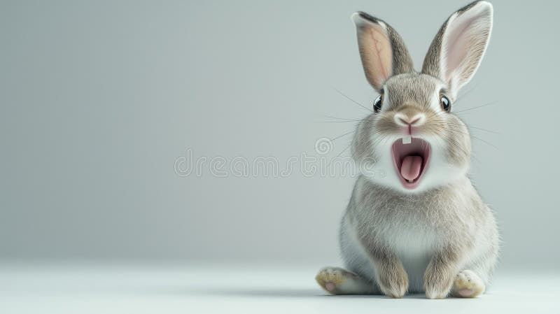 Cute Happy Rabbit Smiling with Fluffy Ears Stock Photo - Image of ears ...