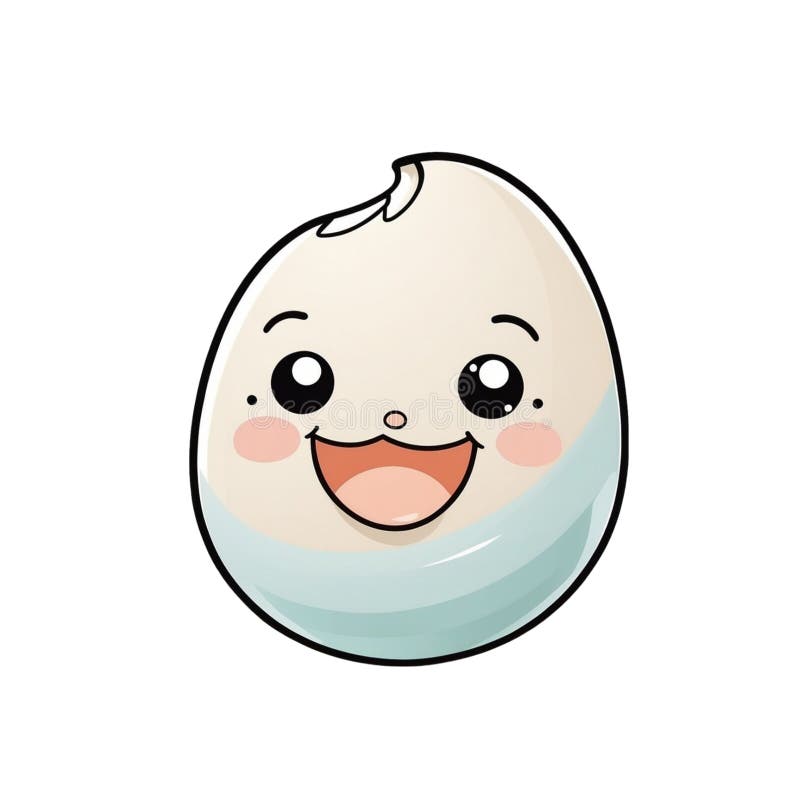 Cute Happy Smiling Egg Isolated on White Background Stock Illustration ...