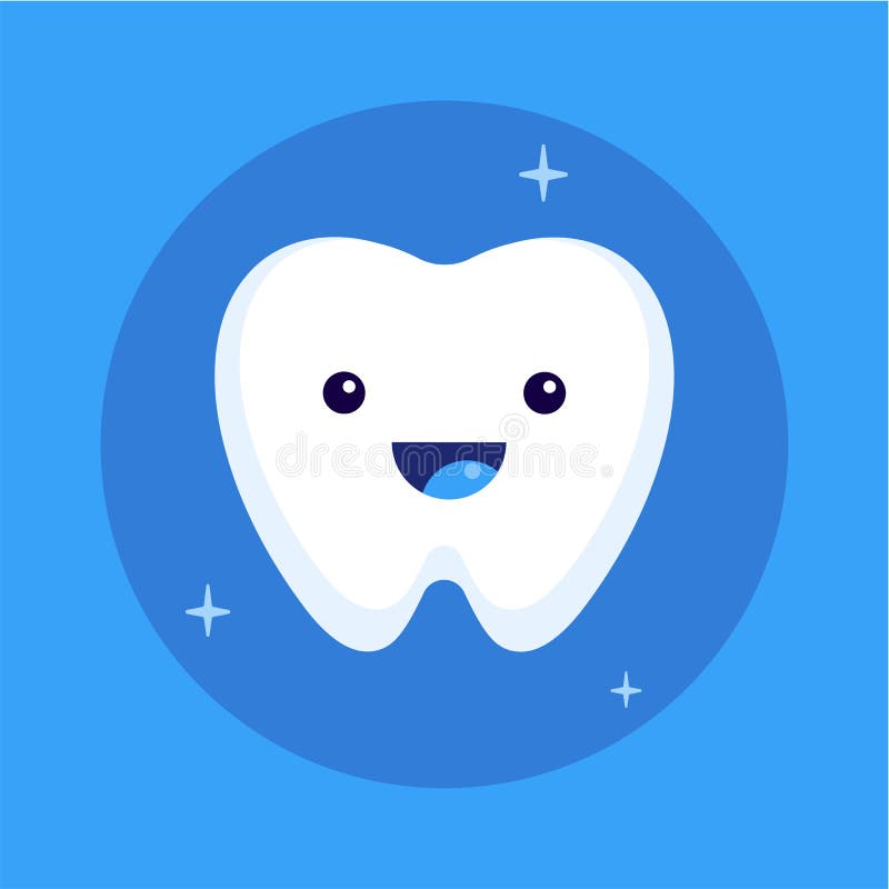 Cute Happy Smiling Tooth Icon, Flat Vector Illustration Stock Vector ...
