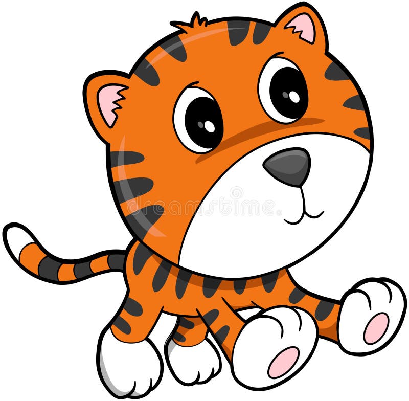 Cute Happy Tiger stock vector. Illustration of clip, undomesticated ...