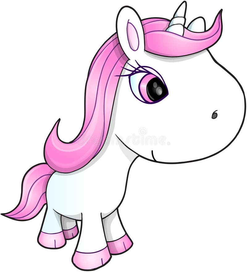Cute Pretty Unicorn Vector stock vector. Illustration of pink - 27677891