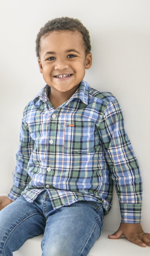 Cute Happy 3 Year Old American Boy Smiling for the Camera Stock Image ...