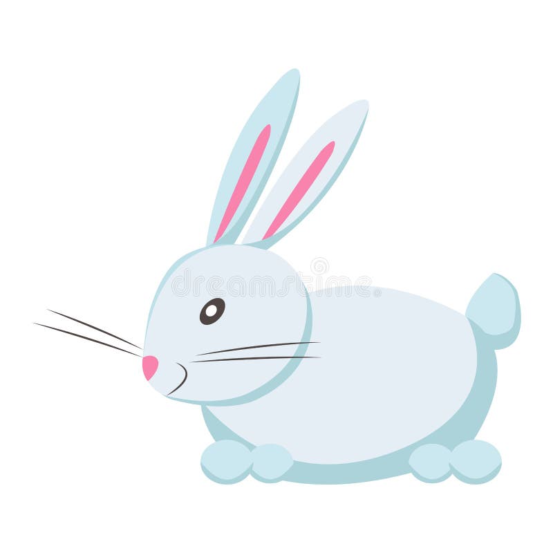 Cute Hare or Rabbit Cartoon Flat Vector Sticker Stock Vector ...