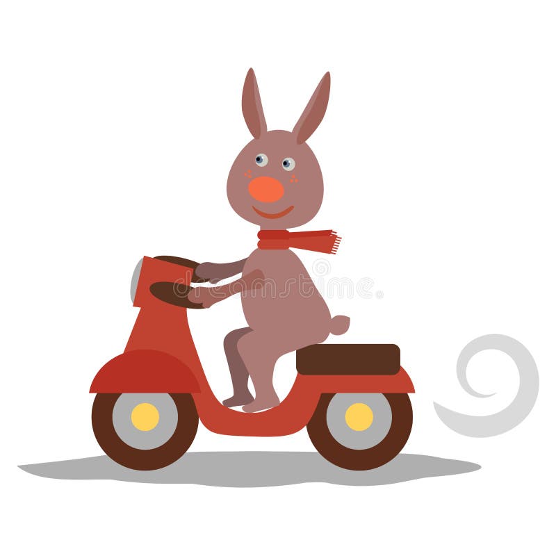 Cute Hare with Scarf on Transport Stock Vector - Illustration of ...