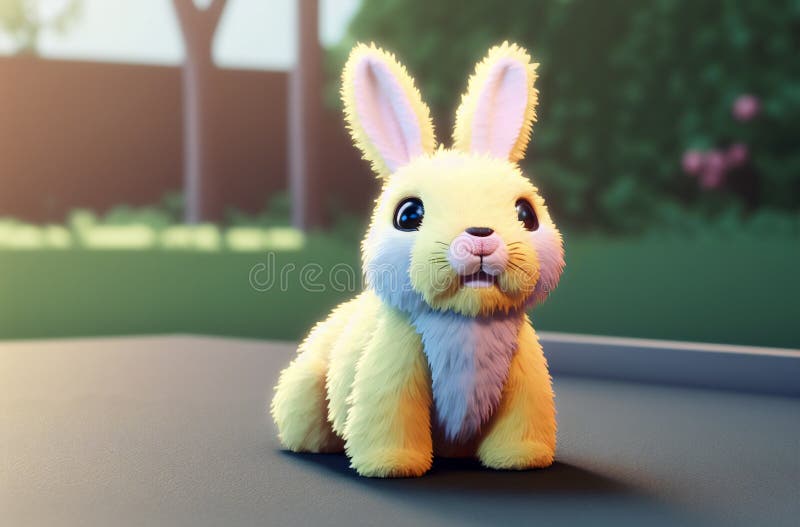 Cute Hare Toy. Soft Plush Toy of Eared Animal. Generative AI. Stock ...