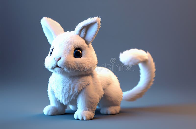 Cute Hare Toy. Soft Plush Toy of Eared Animal. Generative AI. Stock ...