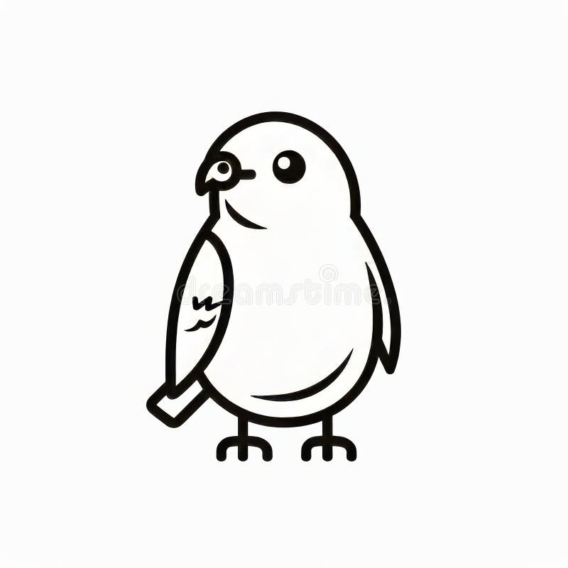 Cute Hawk Logo Design in Flat Black and White Vector Style Stock ...