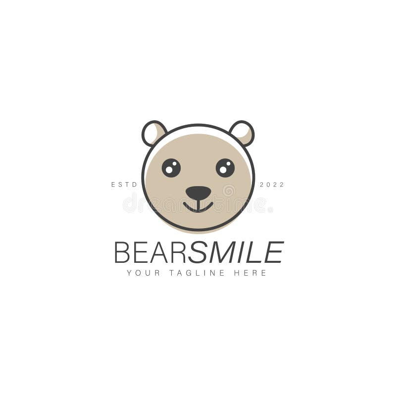 Cute Head Bear Logo Design Illustration Icon Stock Vector ...