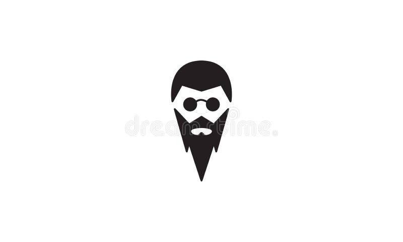 Cute Head Man Long Beard Logo Vector Symbol Icon Design Illustration ...