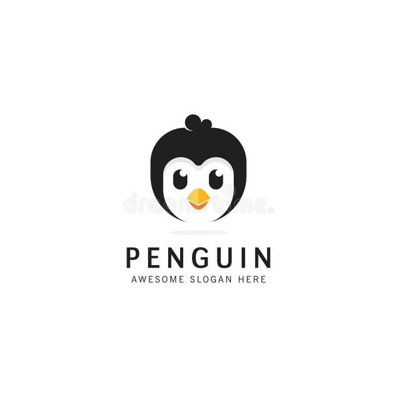 Cute Head Penguin Logo Design, Simple Penguin Logo Vector Template ...