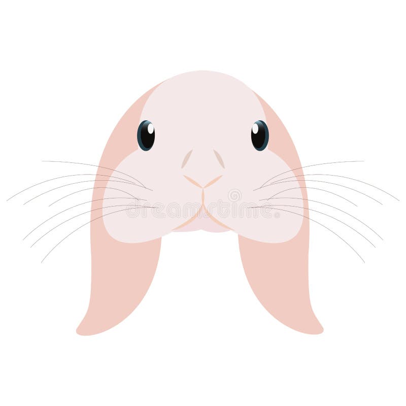 Head Rabbit Vector Black and White Stock Vector - Illustration of happy ...
